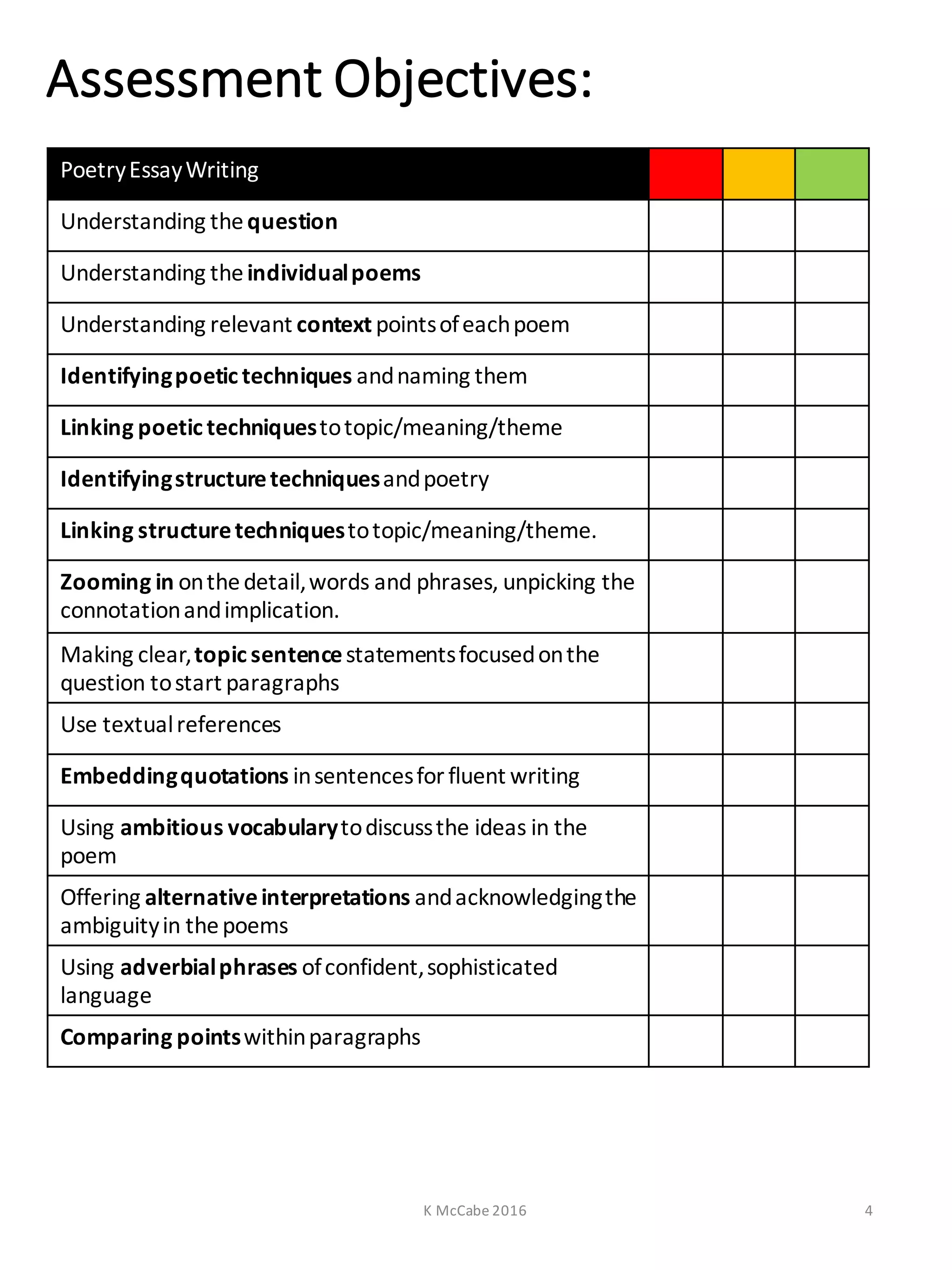 AQA Poetry Guide Love and Relationships Cluster | PDF