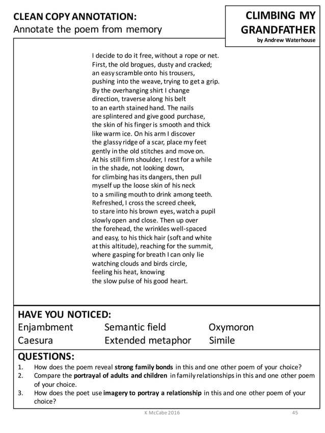 AQA Poetry Guide Love and Relationships Cluster | PDF