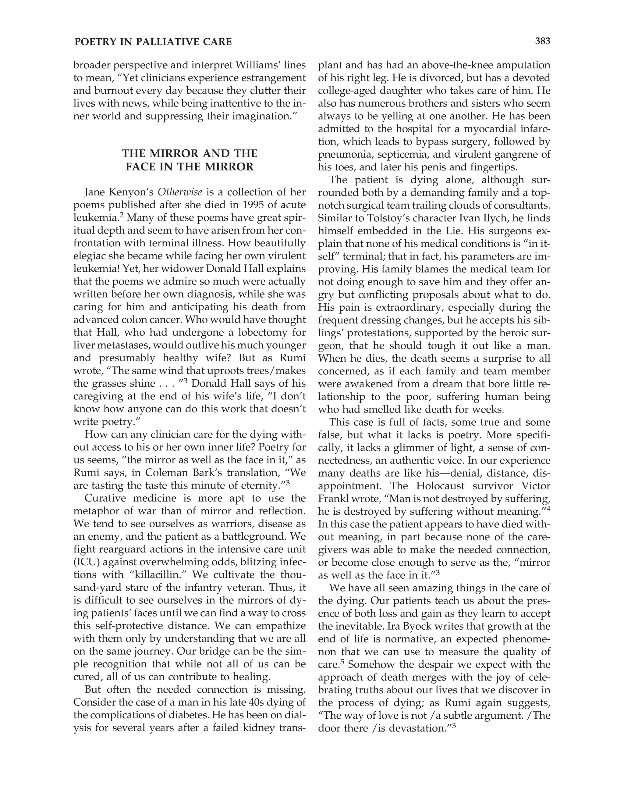 Poetry in Palliative Care | PDF