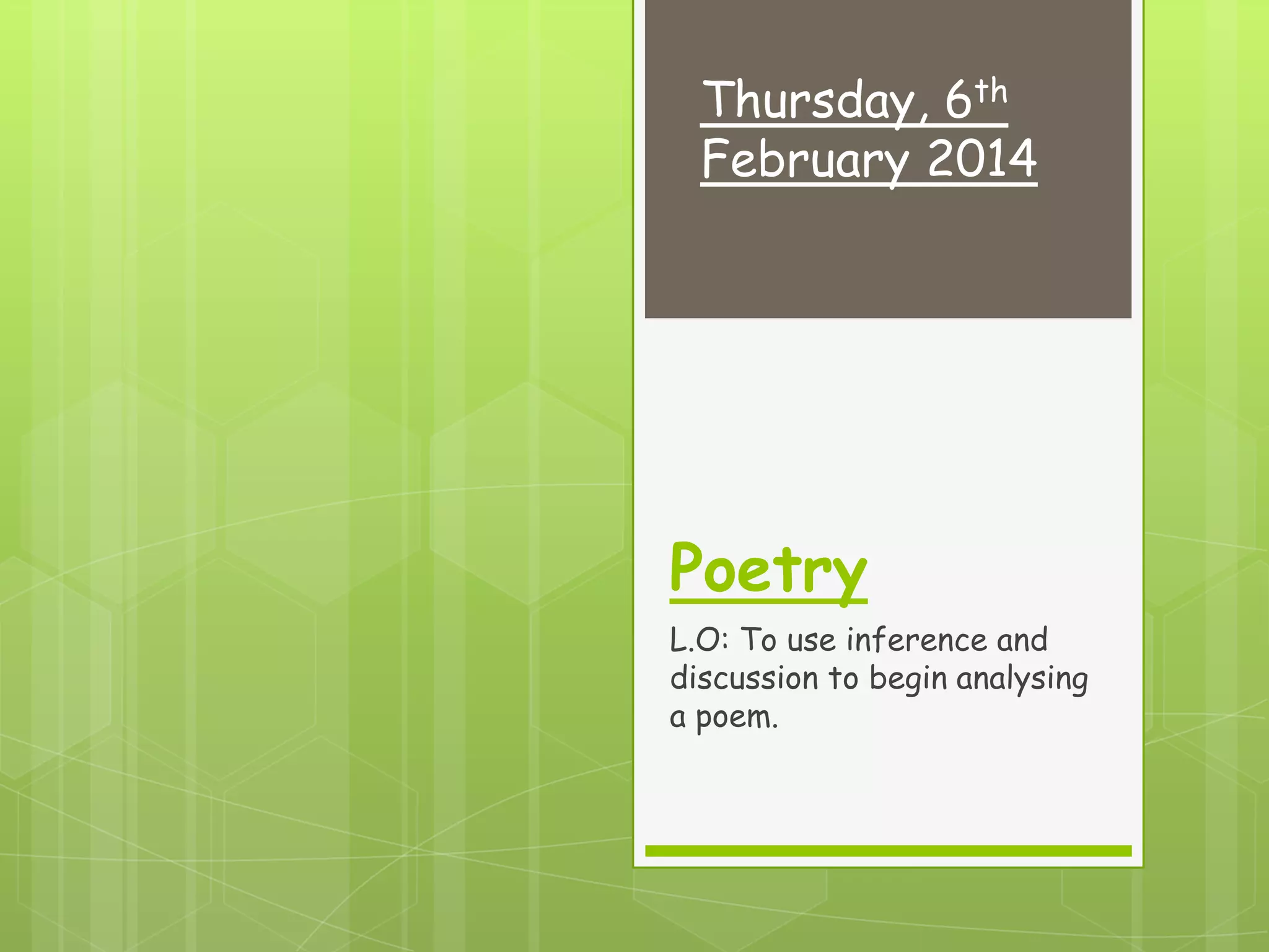 Poetry lesson 1 ozymandias | PPTX