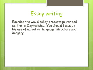 Poetry lesson 2 Ozymandias | PPT