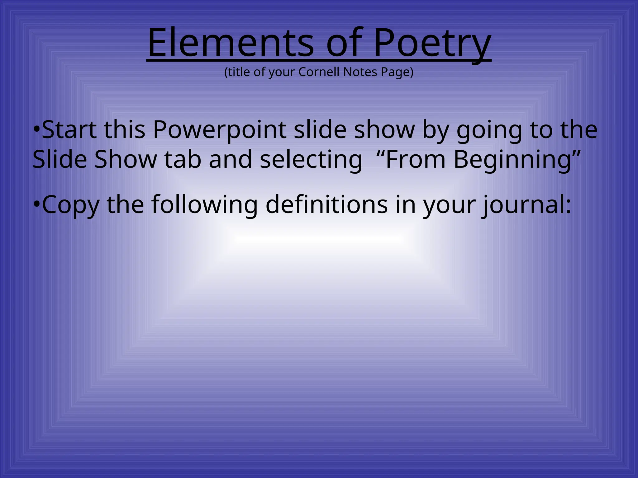 Poetry and its components Lesson Cornell Notes.ppt