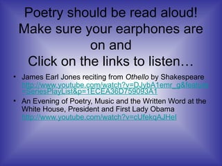 Power Point Presentation on Poetry Lesson 1 | PPT