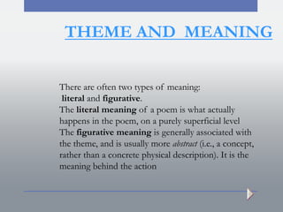 Theme Examples In Poetry