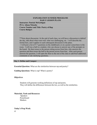Poetry of rap_finalized_lesson_plans | PDF