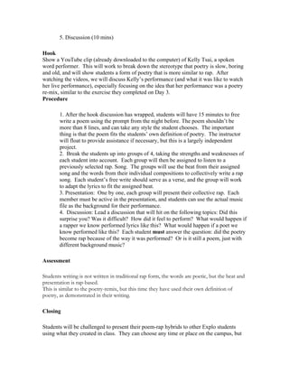 Poetry of rap_finalized_lesson_plans | PDF