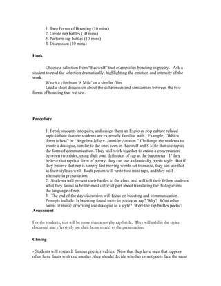 Poetry of rap_finalized_lesson_plans | PDF