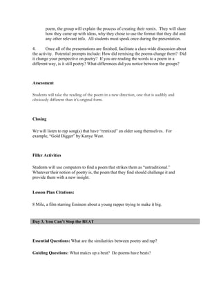 Poetry of rap_finalized_lesson_plans | PDF
