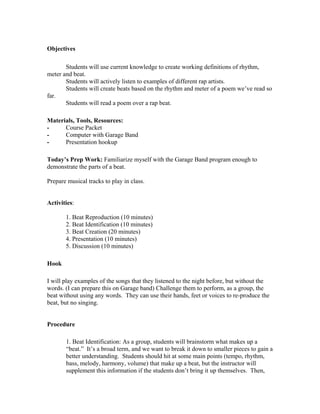 Poetry of rap_finalized_lesson_plans | PDF