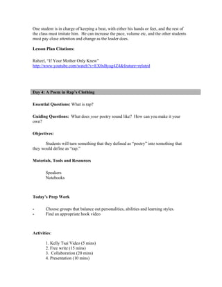 Poetry of rap_finalized_lesson_plans | PDF