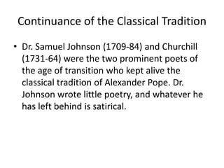 Poetry of the age of transition | PPTX