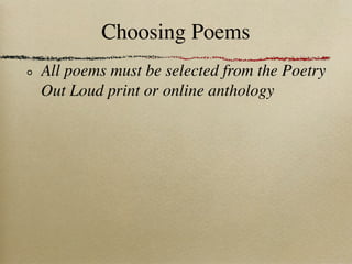 Poetry out loud | KEY