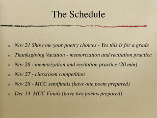 Poetry out loud | KEY