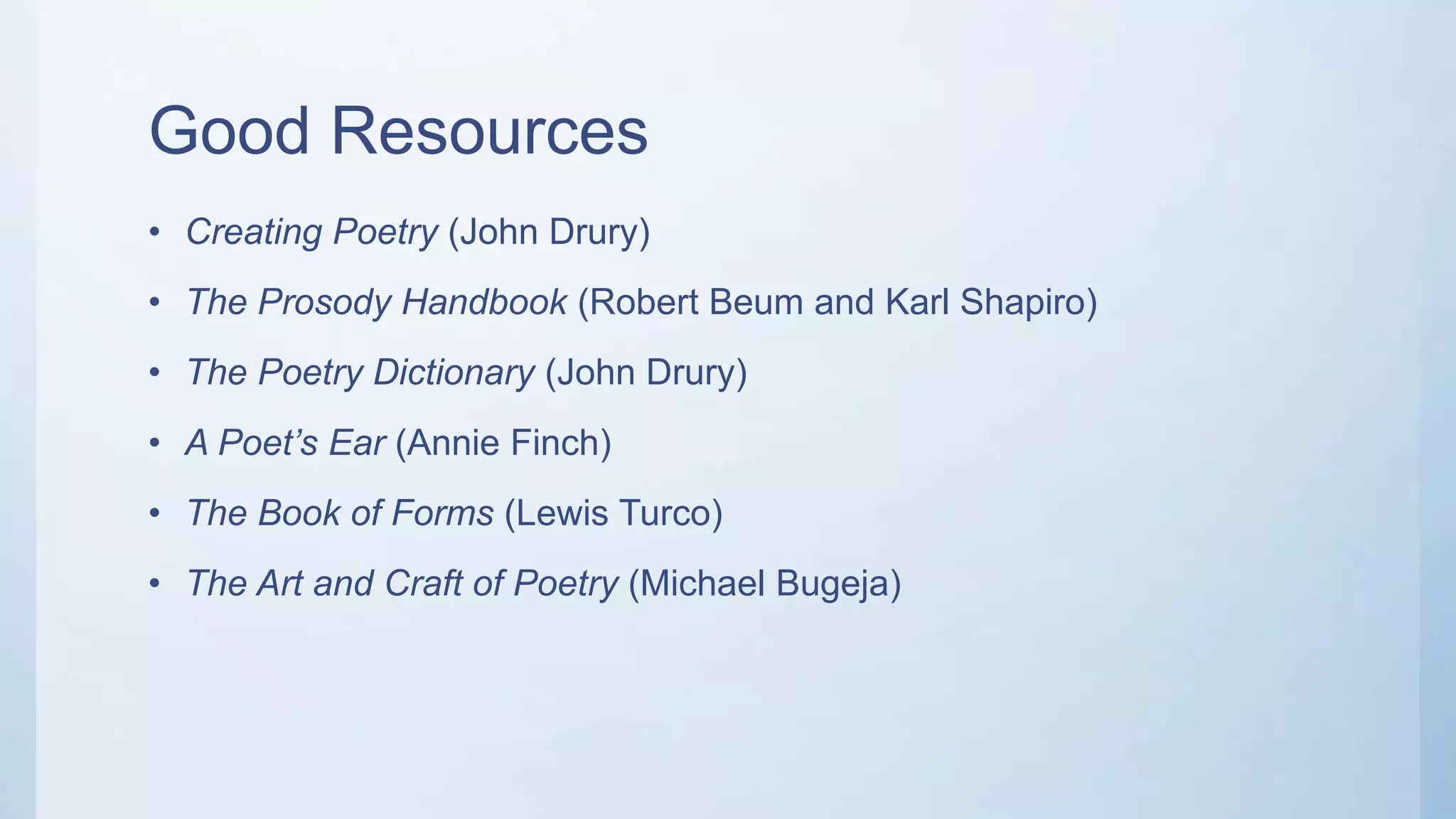 Writing Poetry Overview | PPTX