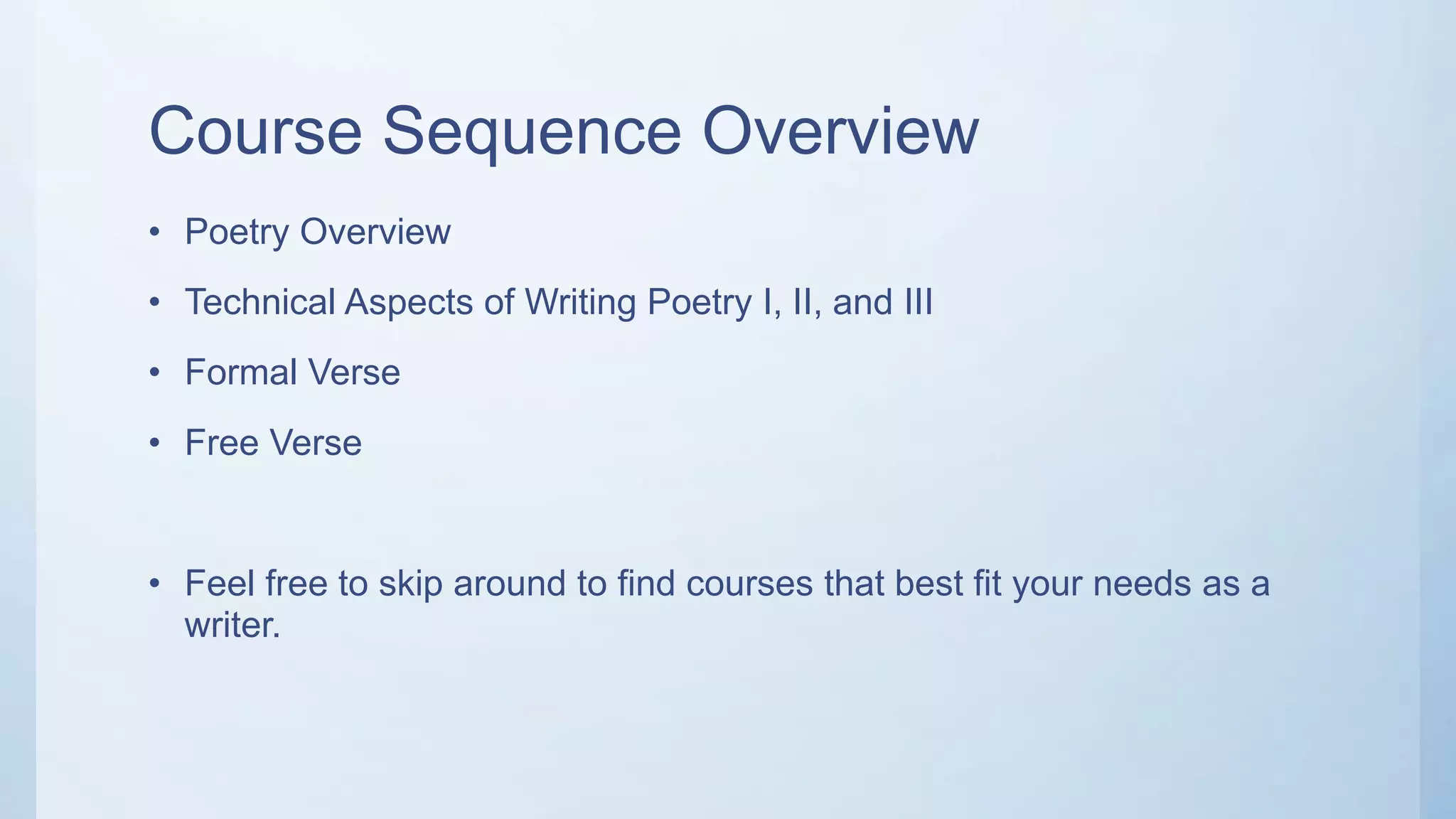 Writing Poetry Overview | PPTX