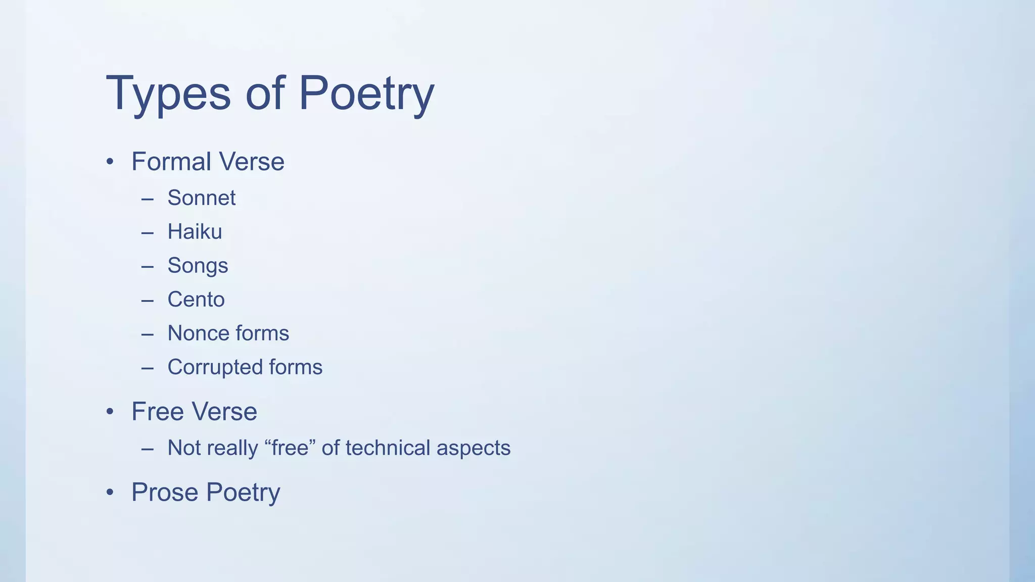 Writing Poetry Overview | PPTX