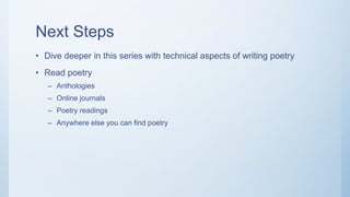 Writing Poetry Overview | PPTX