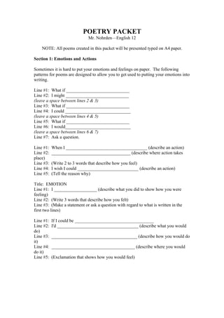 Poetry packet | PDF