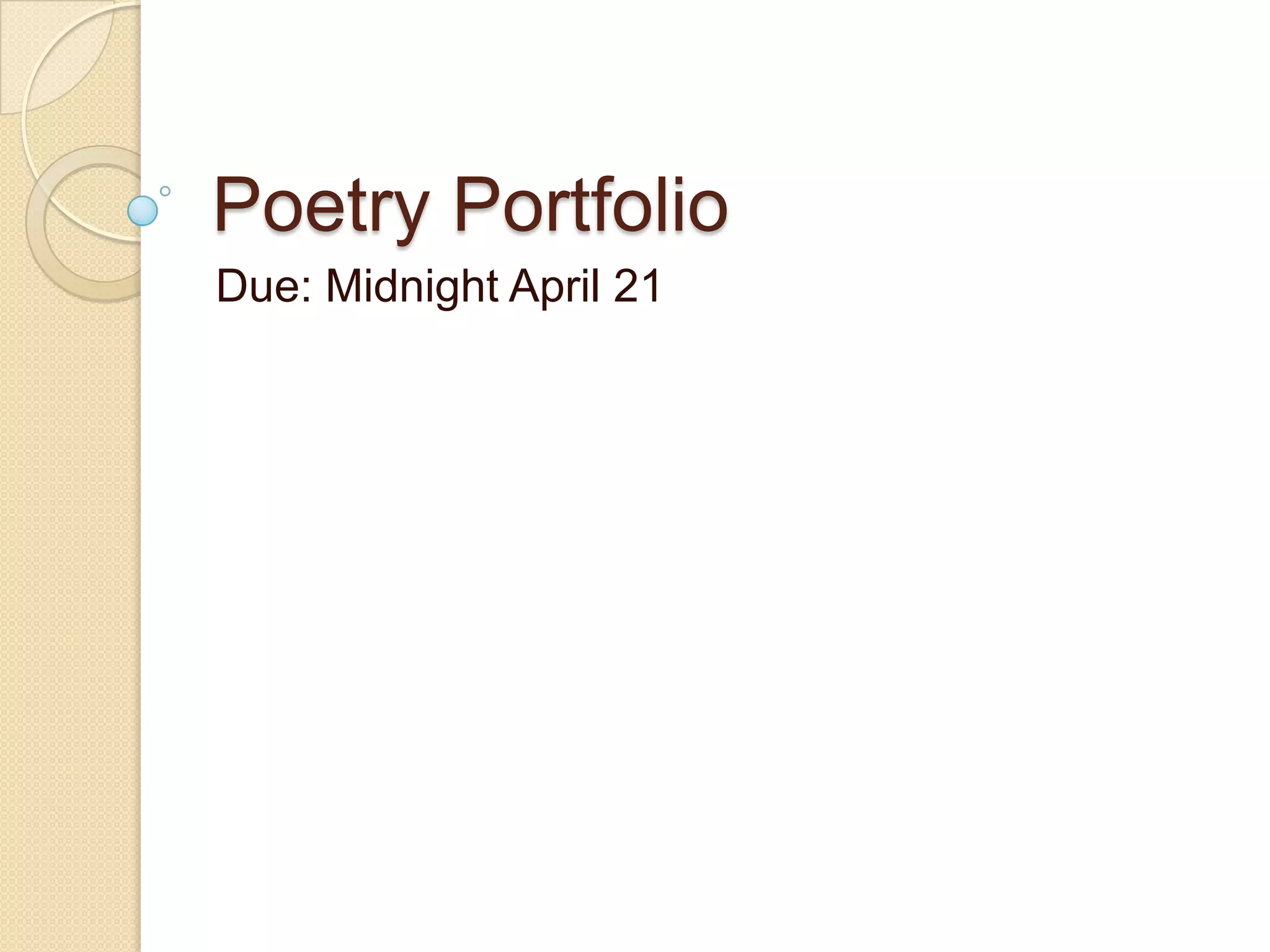 Poetry portfolio | PPTX | Poetry | Books and Literature