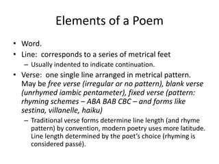 Poetry powerpoint for fran's show | PPT