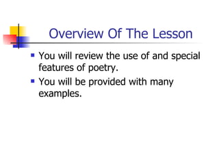Poetryppt poetry review | PPT