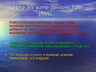 Poetryppt lit lesson_1, Presentation listing different types of poems ...