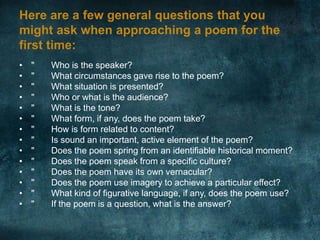 How to Read and Understand Poetry in 5 Easy Steps | PPTX