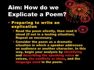 AP Poetry Explication | PPT