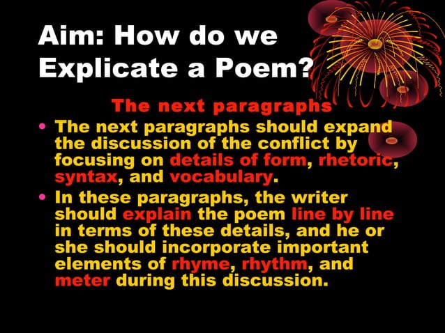AP Poetry Explication | PPT