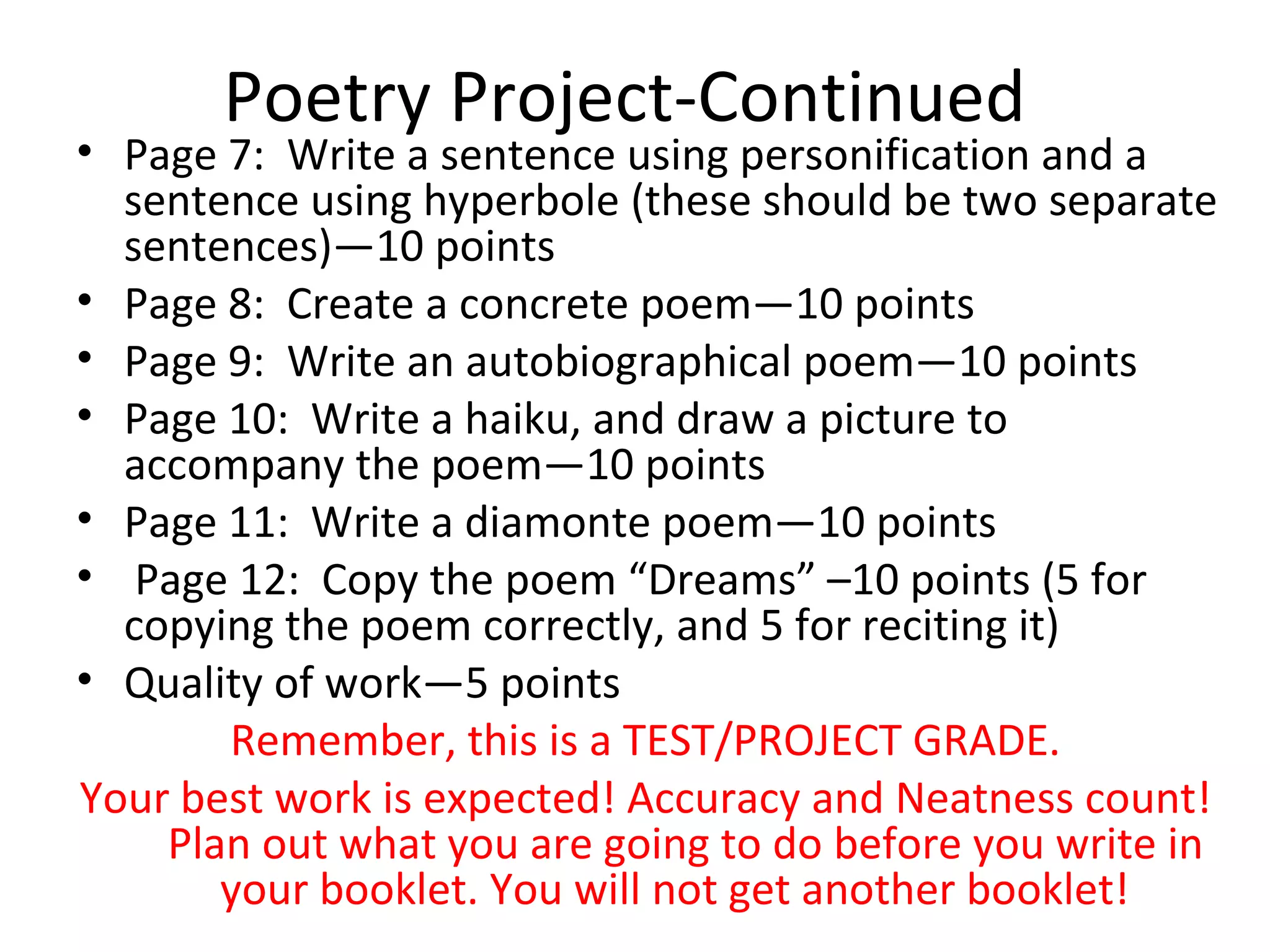 Poetry Project | PPT