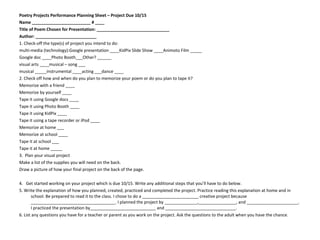 Poetry Project | PPT