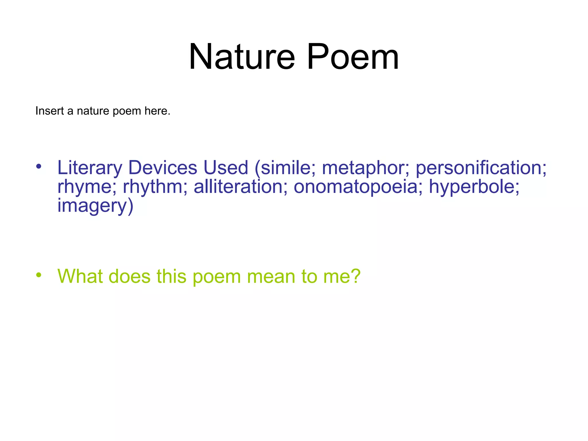 Poetry project | PPT