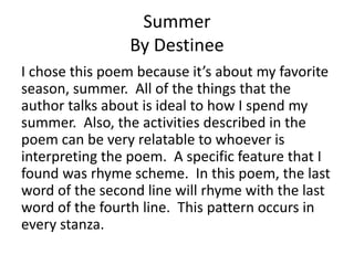 Poetry project | PPTX