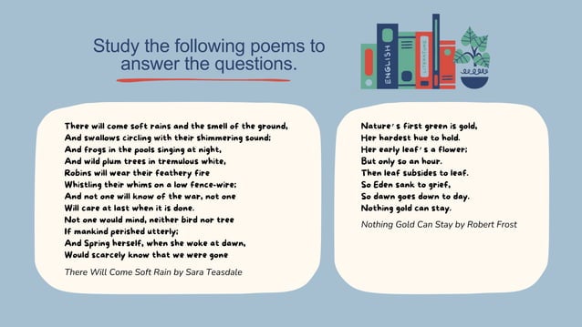 FORMS AND ELEMENTS OF POETRY QUIZ.pptx | Poetry | Books and Literature