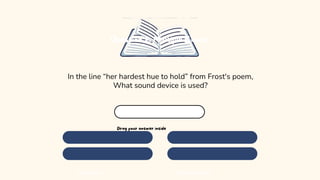 FORMS AND ELEMENTS OF POETRY QUIZ.pptx | Poetry | Books and Literature
