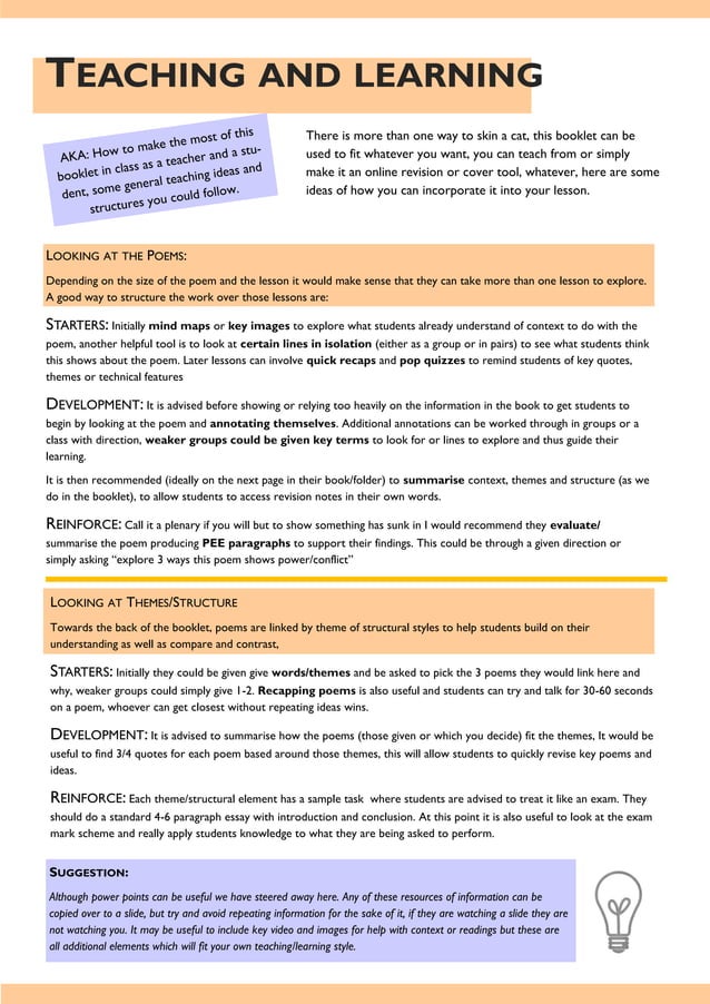 AQA Power and Conflict Poetry Revision Guide | PDF
