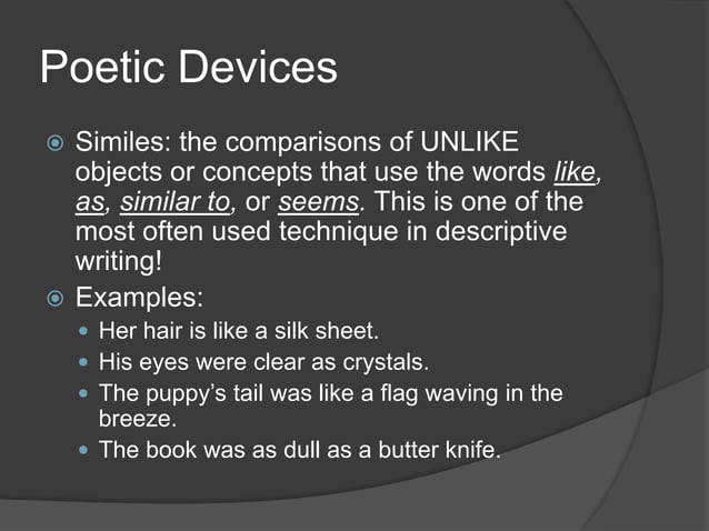 Poetry Simile Metaphor Grade 10 | PPTX | Poetry | Books and Literature