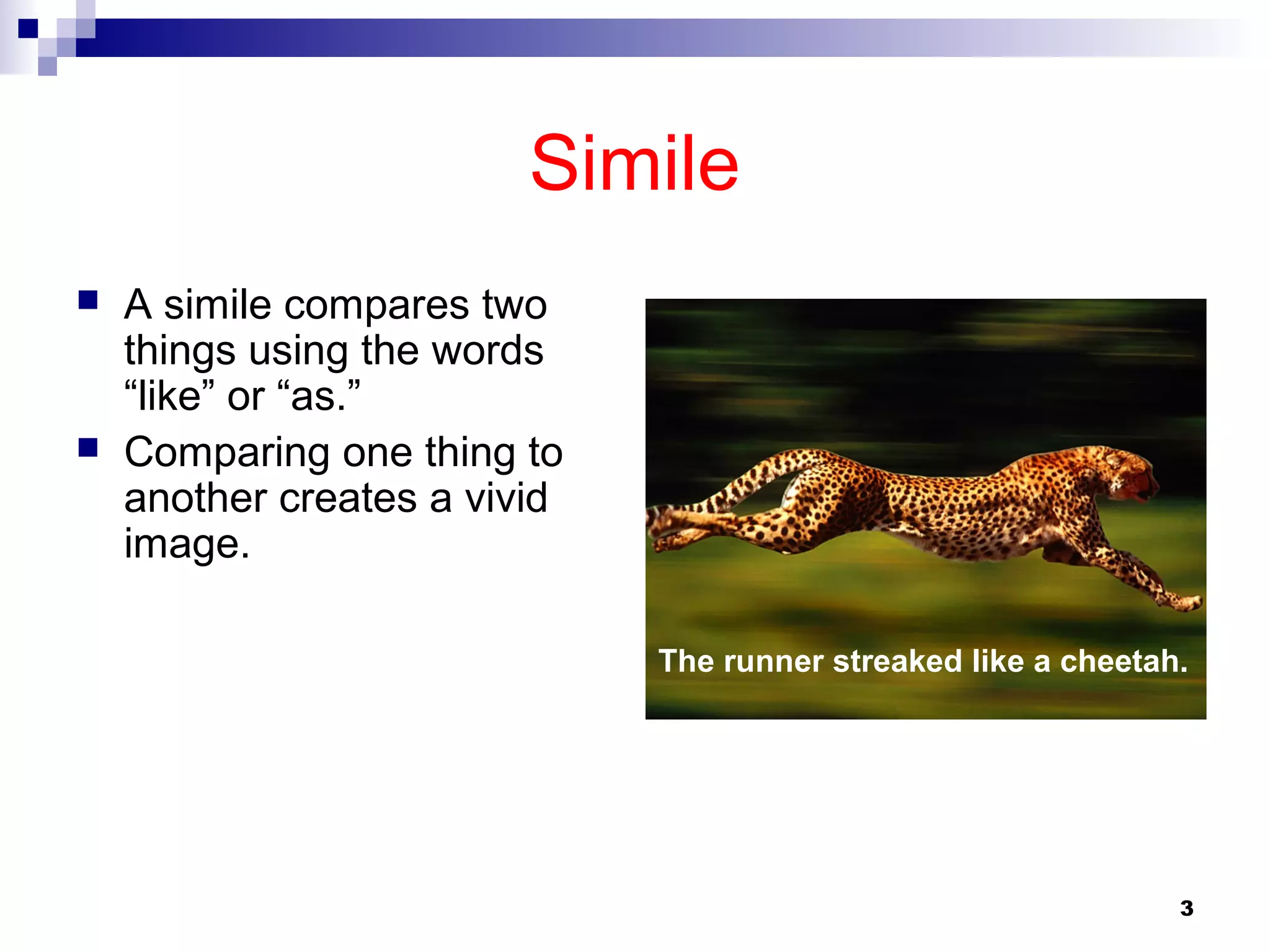 Poetry similies, metaphors, personifications | PPT