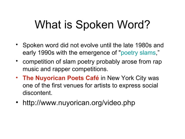 Poetry Slam | PPT