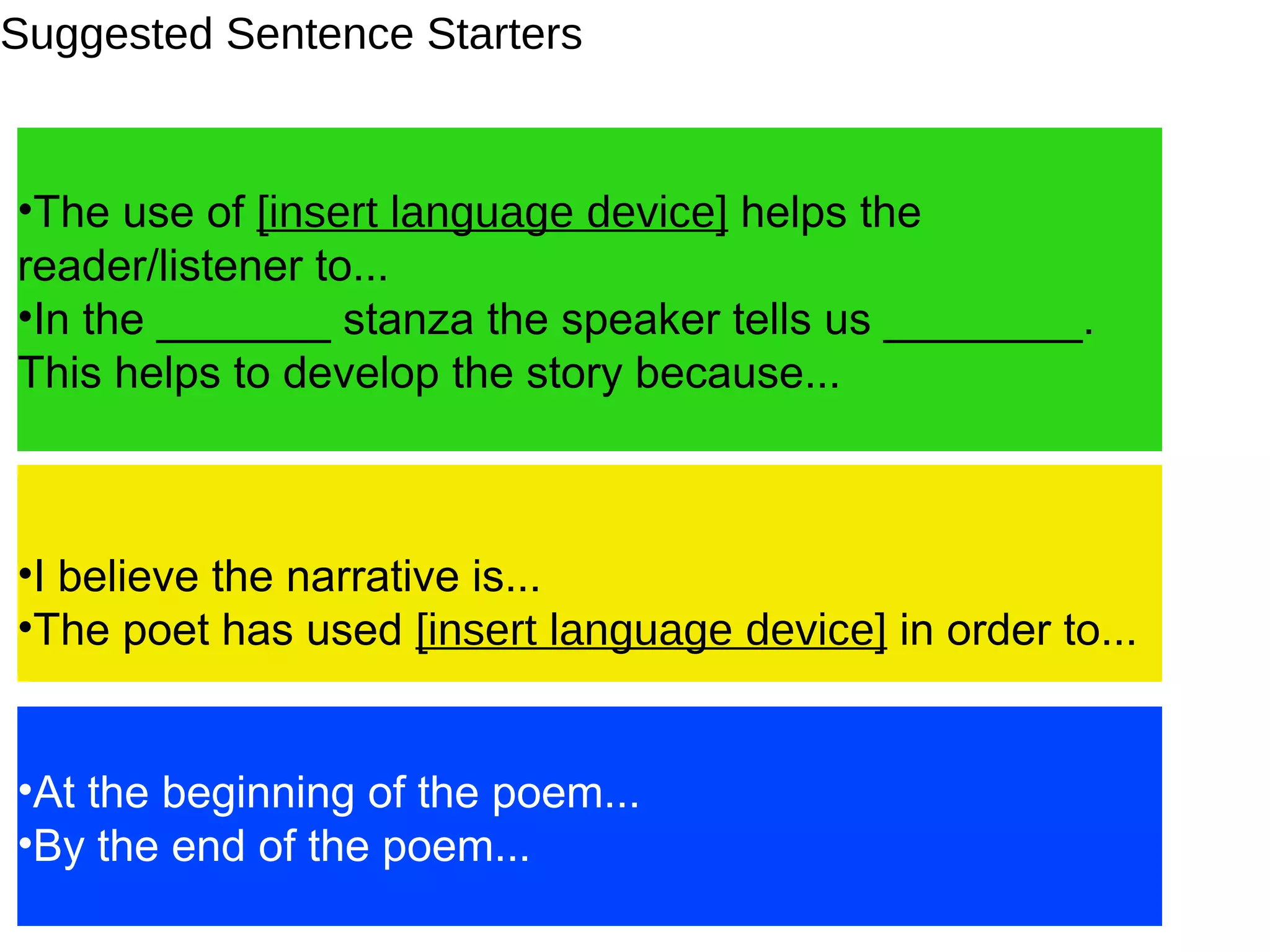 Poetry structure analysis | PPT