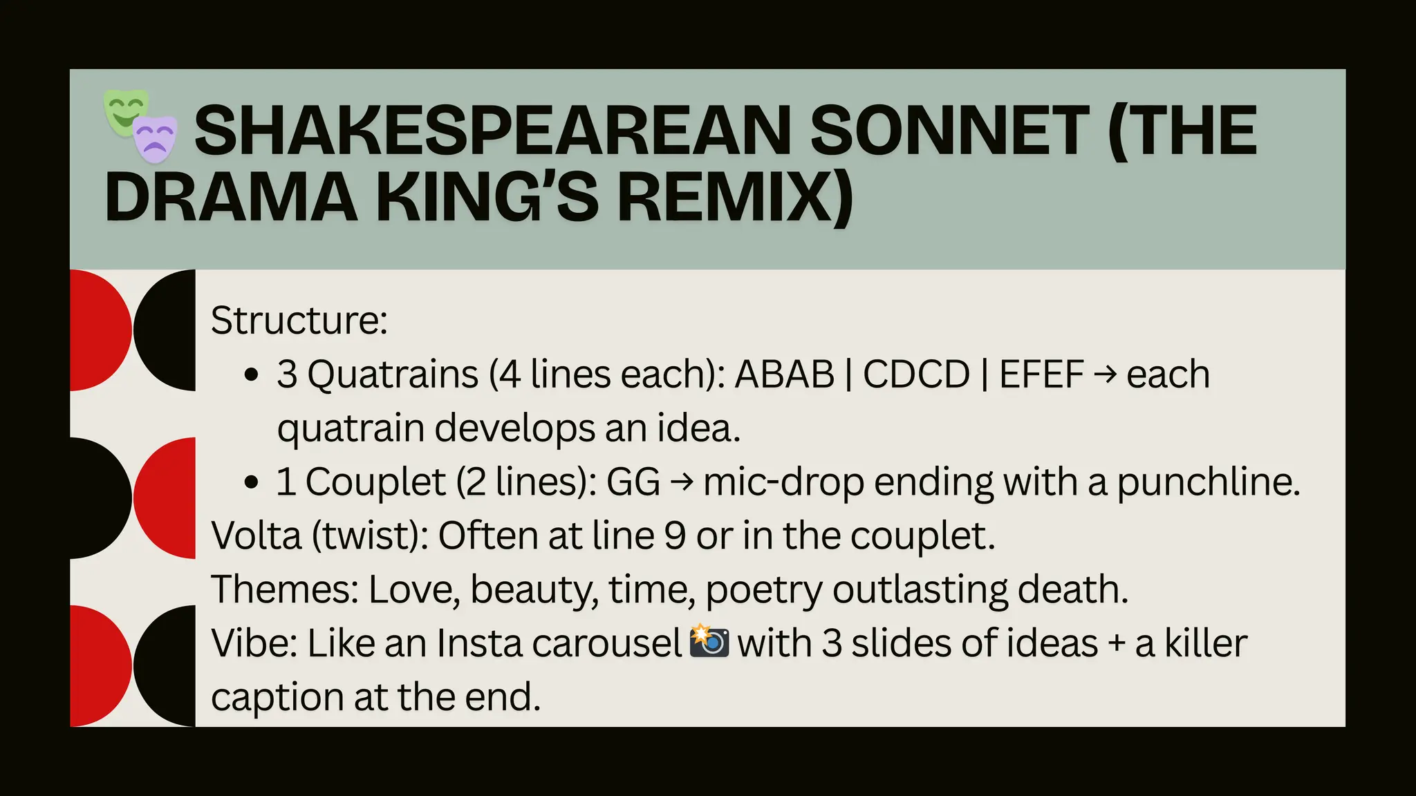 Poetry Structure English Presentation in Black, Red, and Earth Tone ...