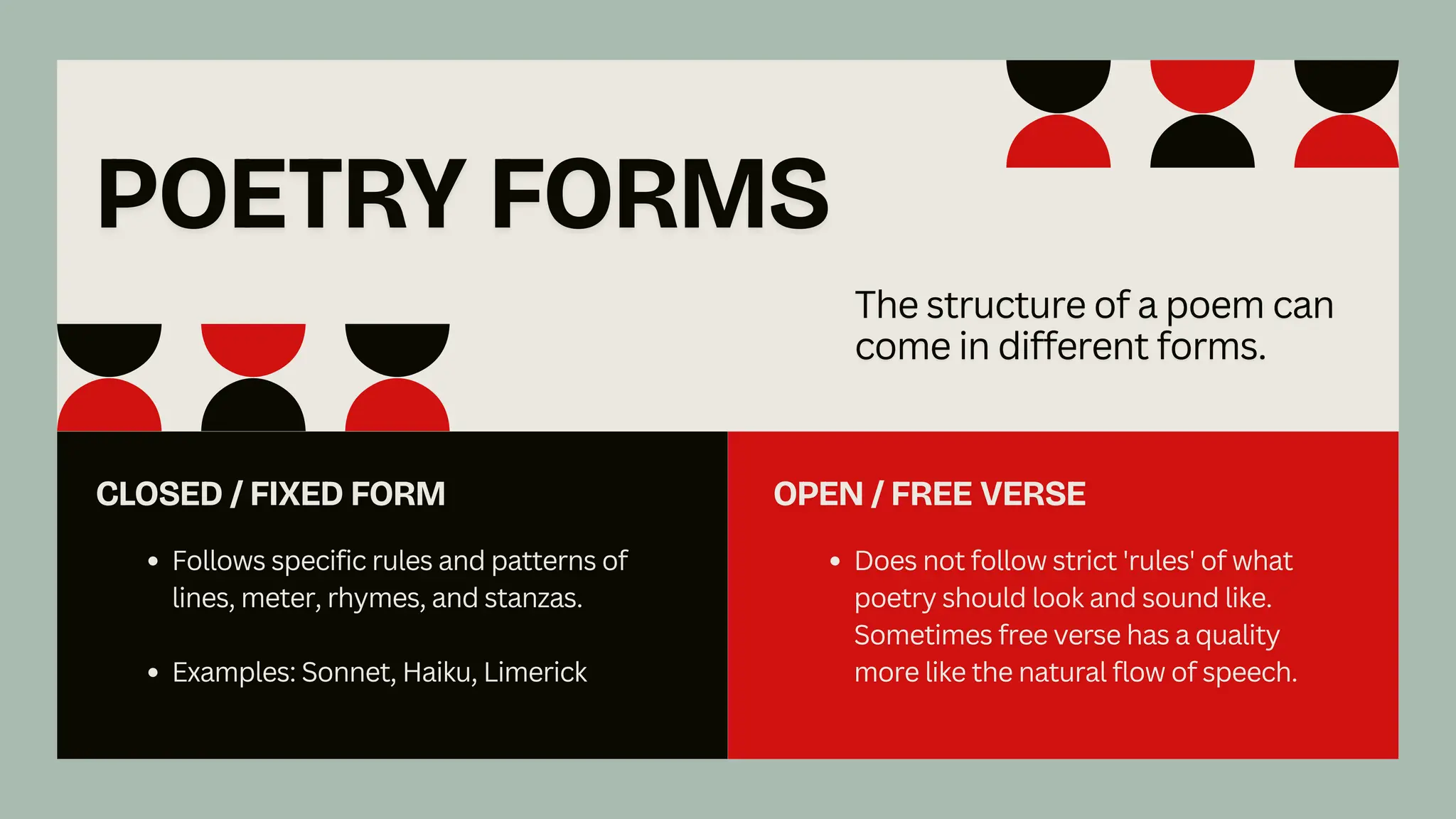 Poetry Structure English Presentation in Black, Red, and Earth Tone ...