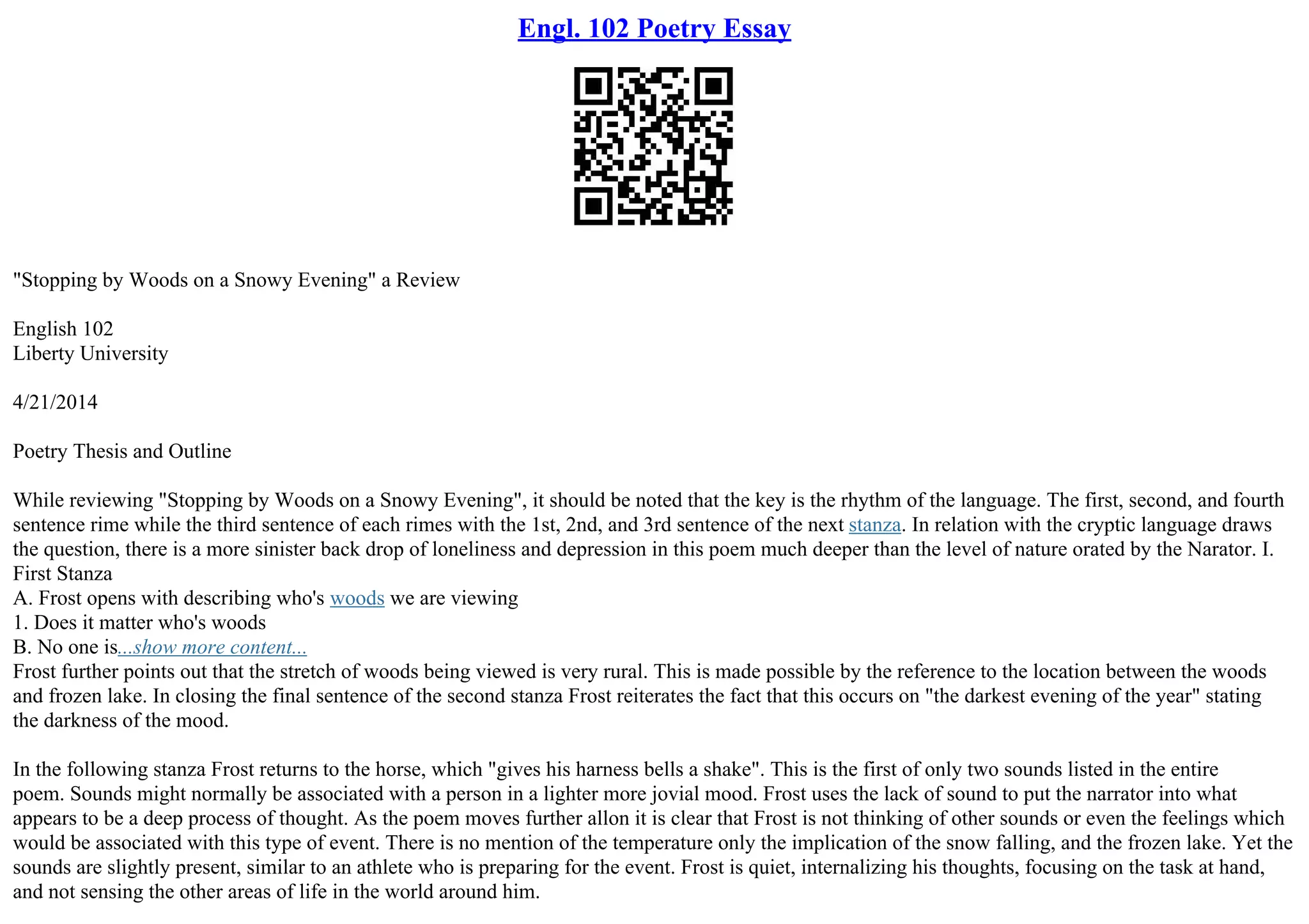 Poetry Synthesis Essay | PDF