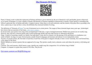 Poetry Synthesis Essay | PDF