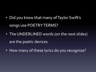 Poetry taylor swift | PPTX