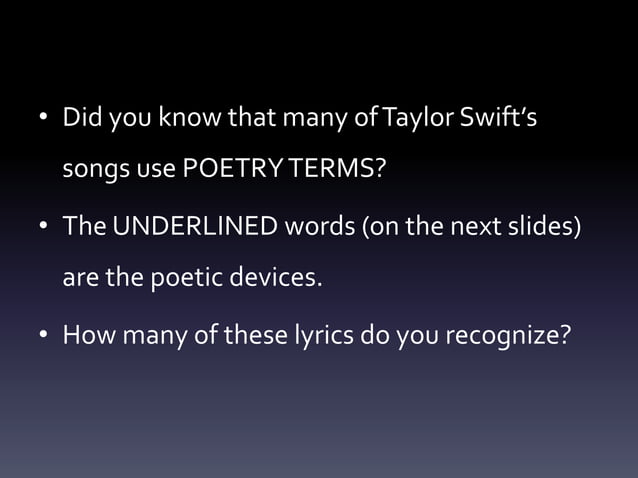 Poetry taylor swift | PPTX