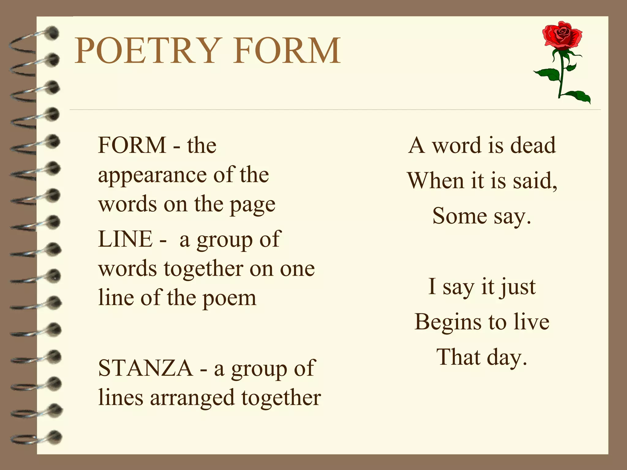 Poetry terminology | PPT | Poetry | Books and Literature