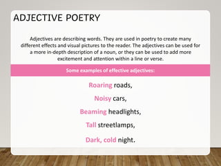 Descriptive Words For Poetry