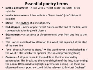 Poetry terms needed for this essay | PPTX