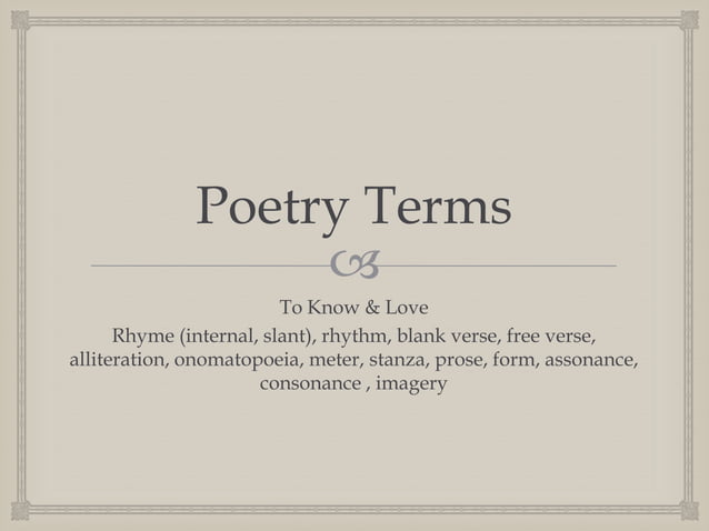 Poetry terms & types | PPTX | Poetry | Books and Literature